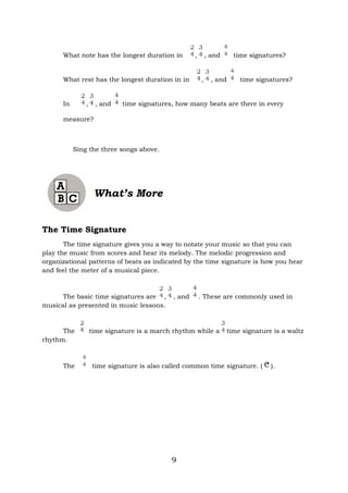 Music6 q1 mod2_rhythm differentiate time signatures_final08032020 | PDF
