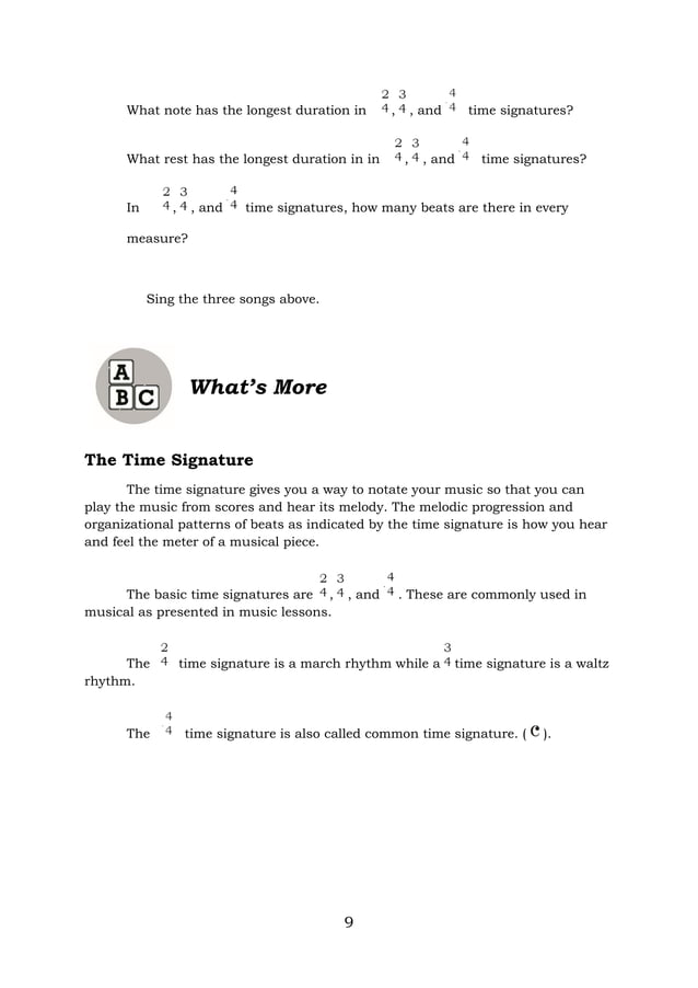 Music6 q1 mod2_rhythm differentiate time signatures_final08032020 | PDF