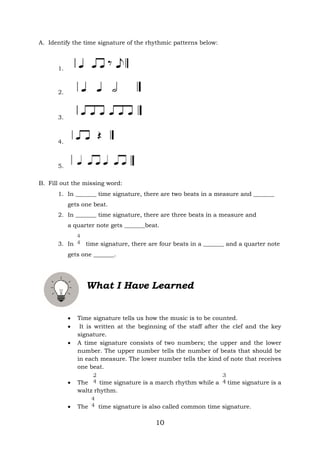 Music6 q1 mod2_rhythm differentiate time signatures_final08032020 | PDF