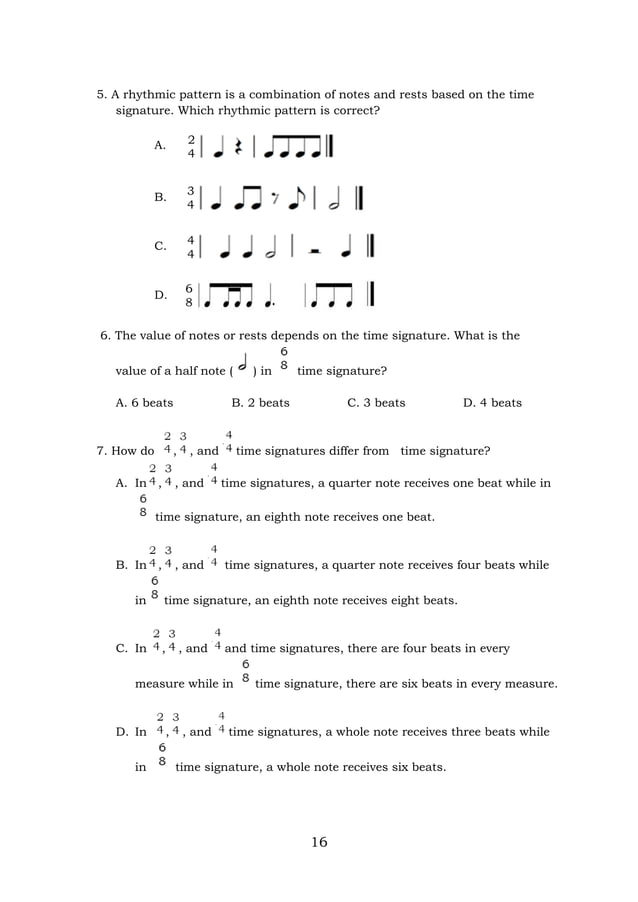 Music6 q1 mod2_rhythm differentiate time signatures_final08032020 | PDF