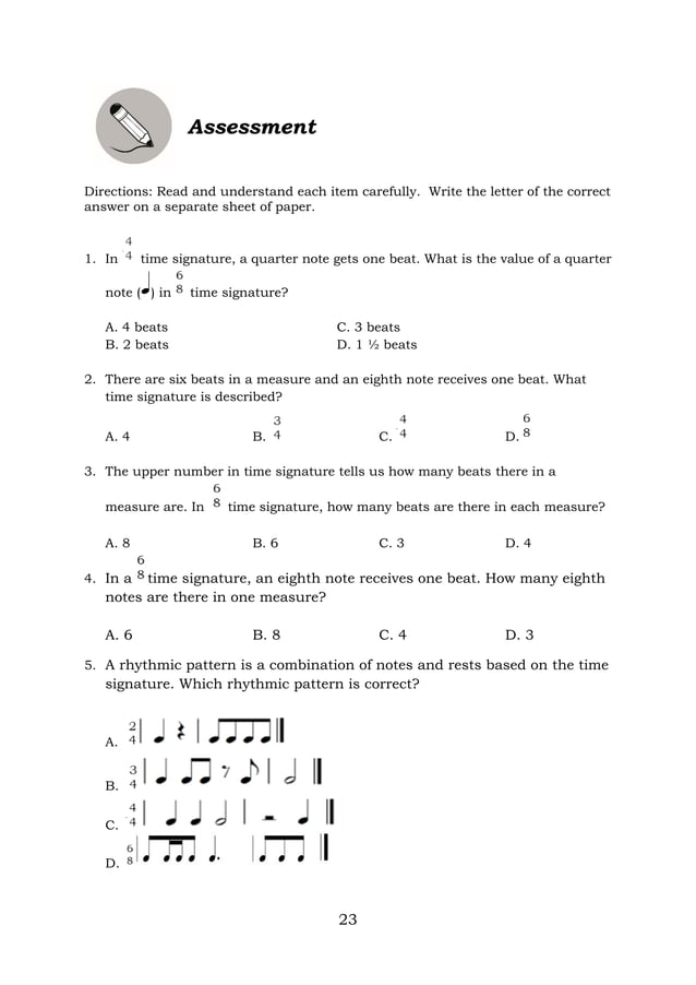 Music6 q1 mod2_rhythm differentiate time signatures_final08032020 | PDF