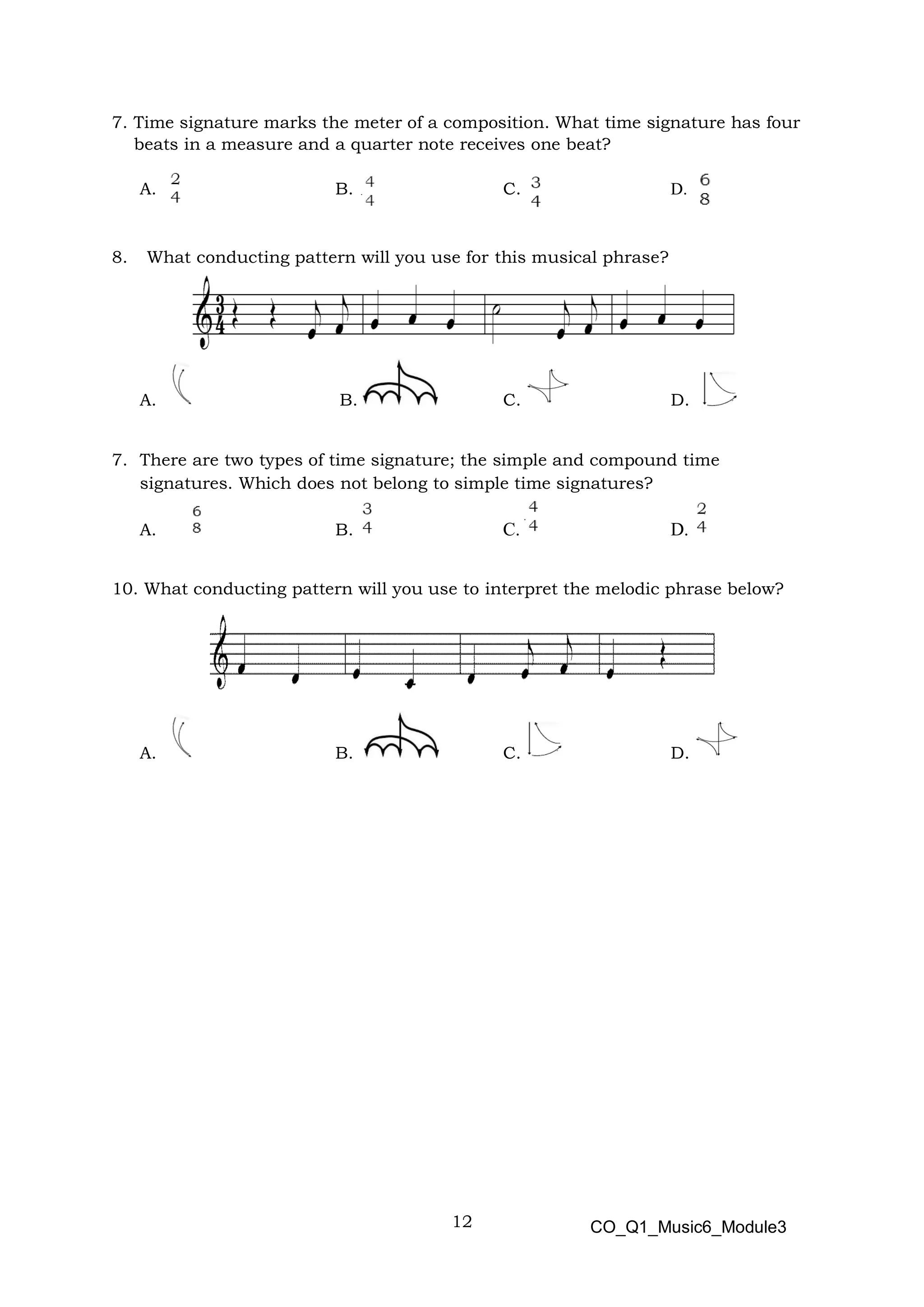 Music6 q1 mod3_rhythm-conduct-time-signatures_version3 | PDF