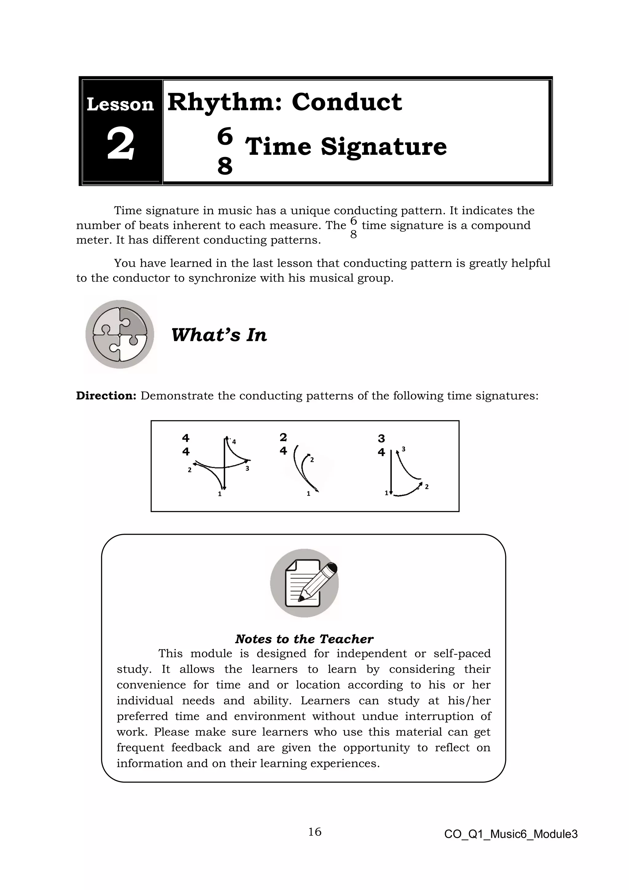 Music6 q1 mod3_rhythm-conduct-time-signatures_version3 | PDF