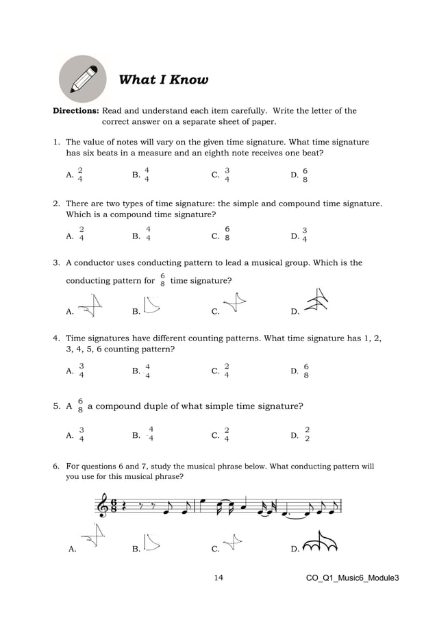Music6 q1 mod3_rhythm-conduct-time-signatures_version3 | PDF | Music ...