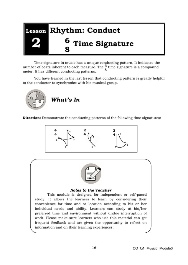 Music6 q1 mod3_rhythm-conduct-time-signatures_version3 | PDF | Music ...