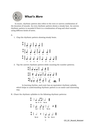 Music6 q1 mod4_creating-rhythmic-patterns_version3 | PDF