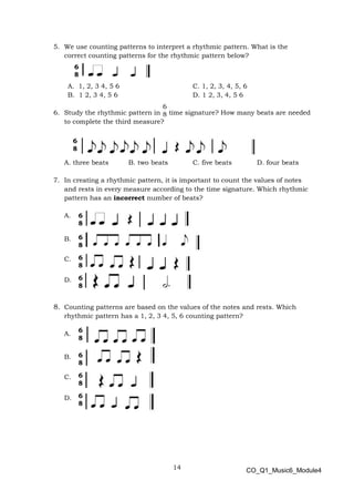 Music6 q1 mod4_creating-rhythmic-patterns_version3 | PDF