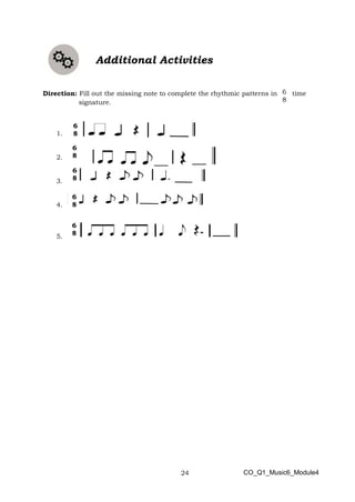 Music6 q1 mod4_creating-rhythmic-patterns_version3 | PDF