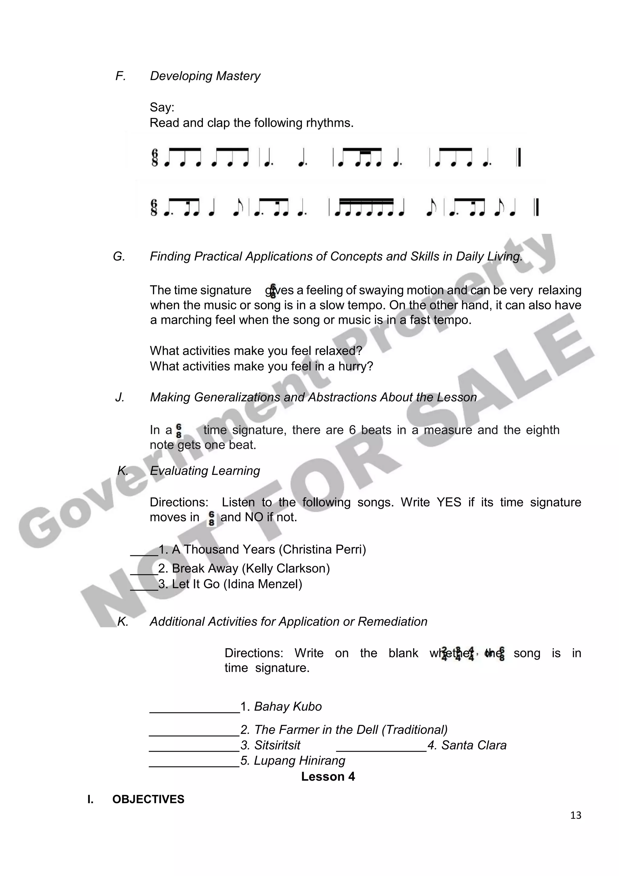 Music 6 quarter 1 | PDF