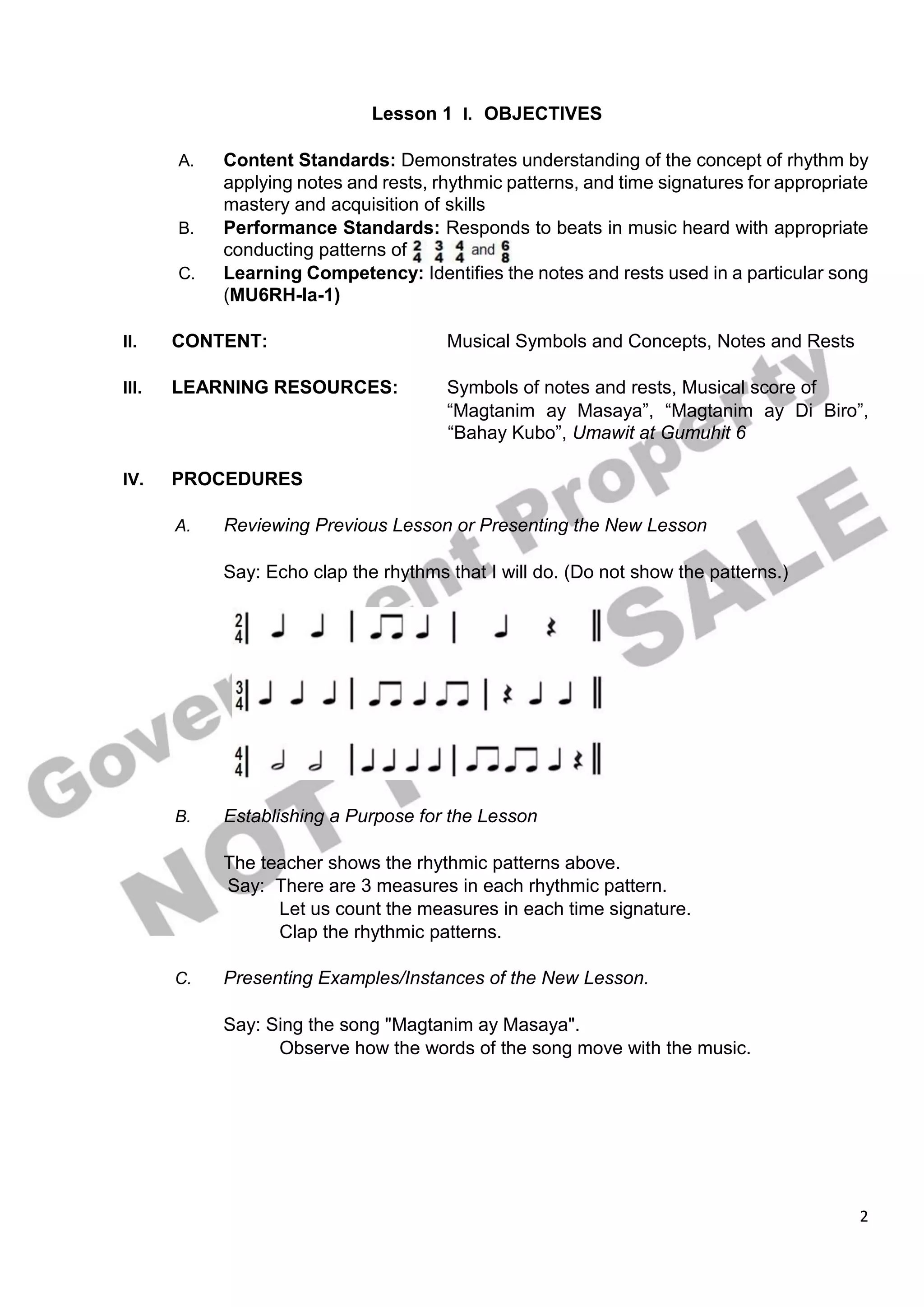 Music 6 quarter 1 | PDF