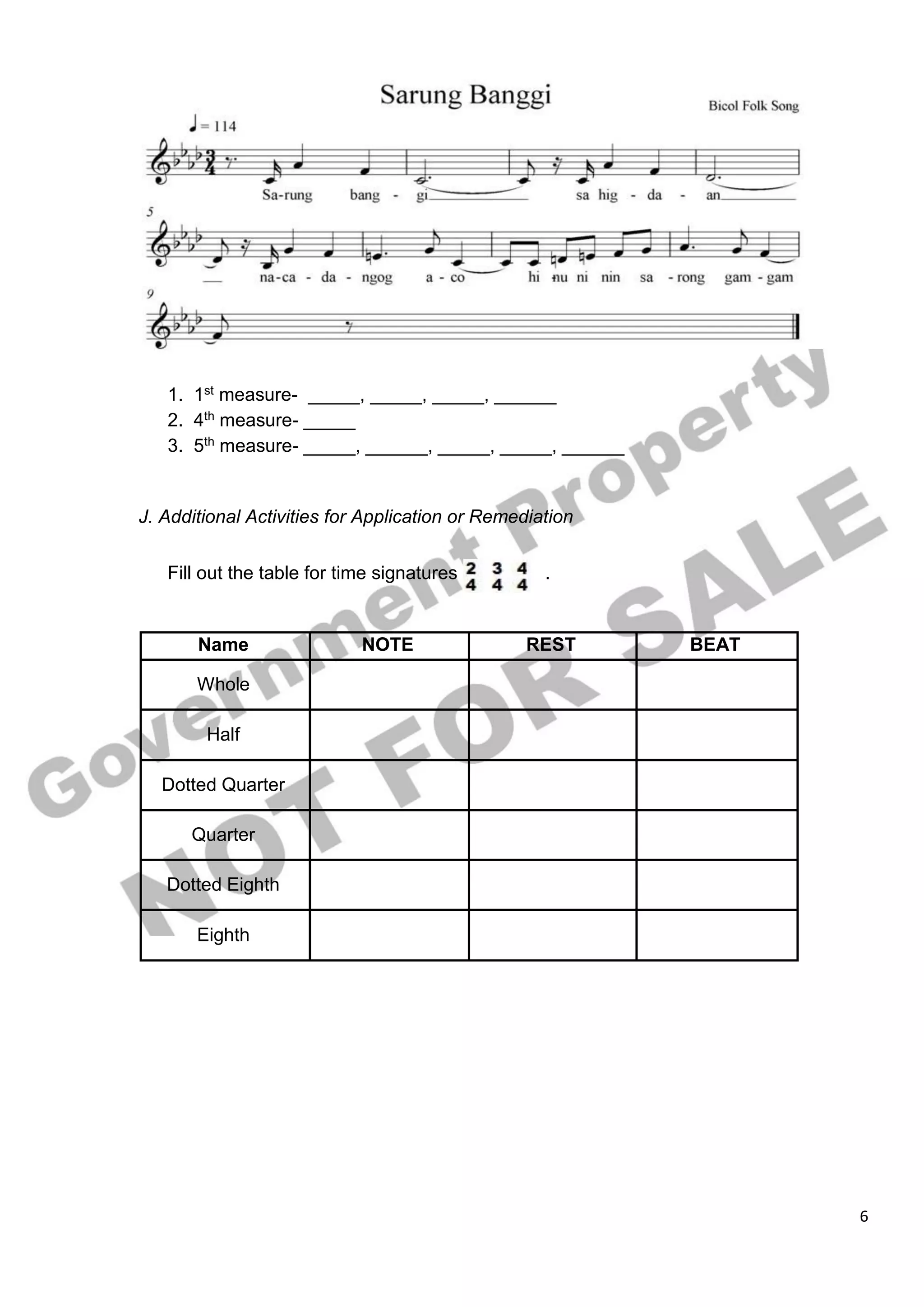 Music 6 quarter 1 | PDF