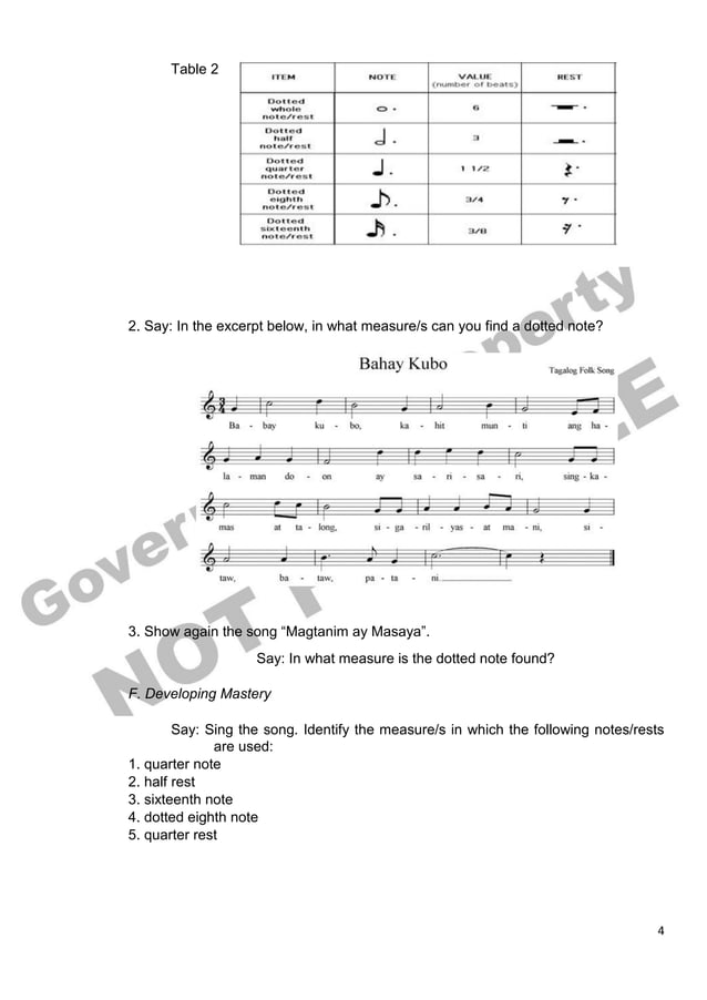 Music 6 quarter 1 | PDF | Music | Entertainment
