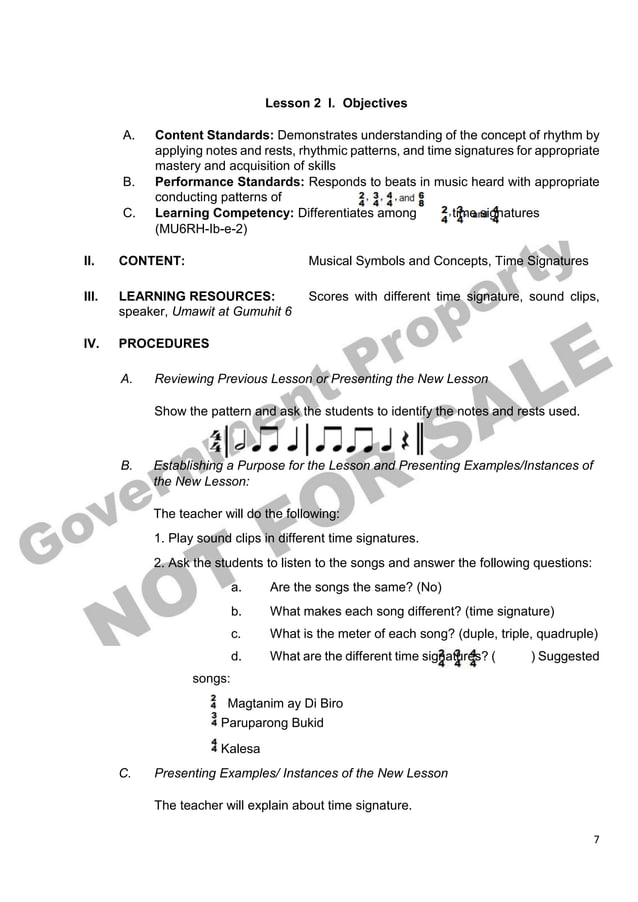 Music 6 quarter 1 | PDF | Music | Entertainment