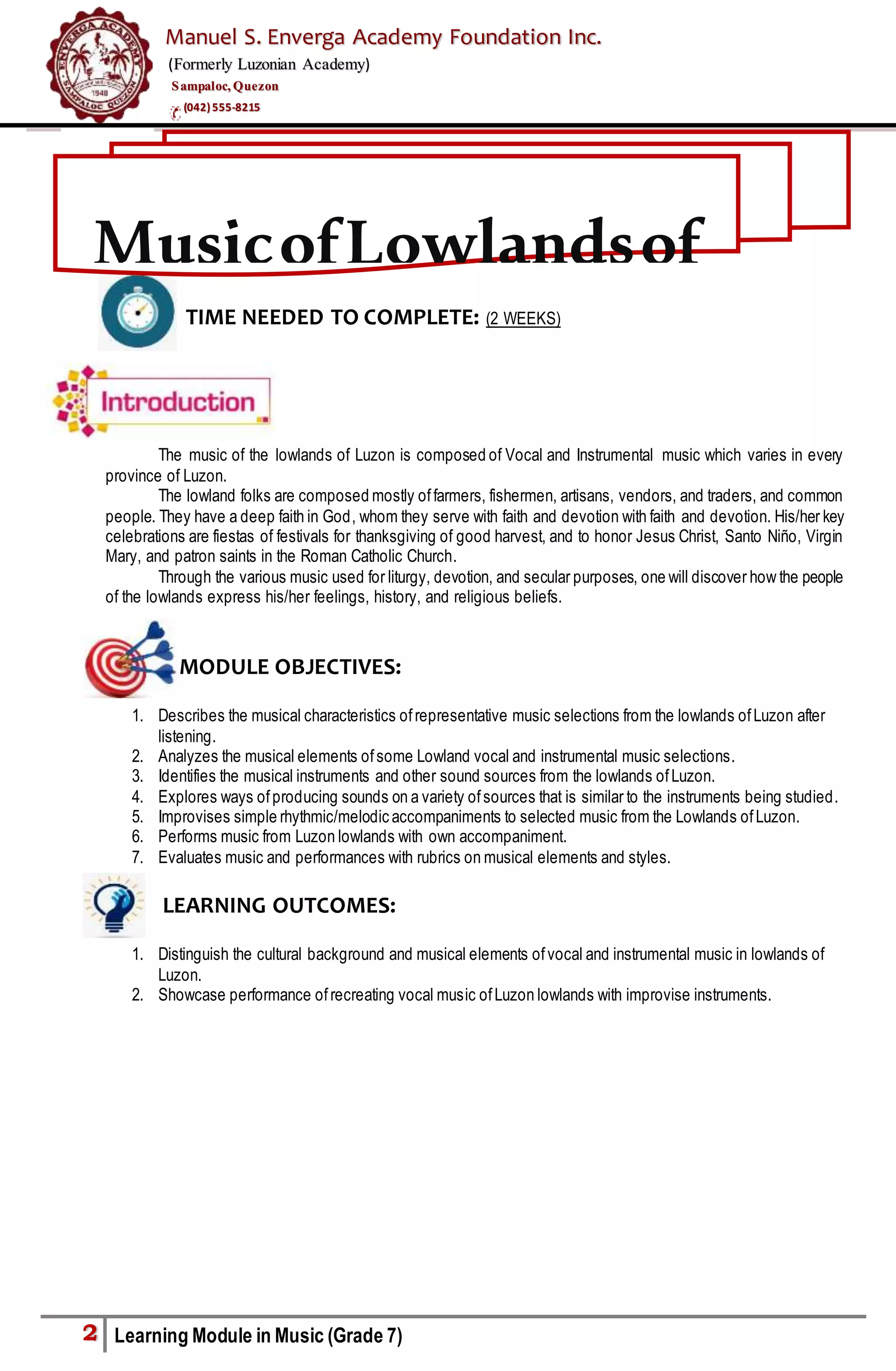 Music 7 Module (1 st quarter) | DOCX