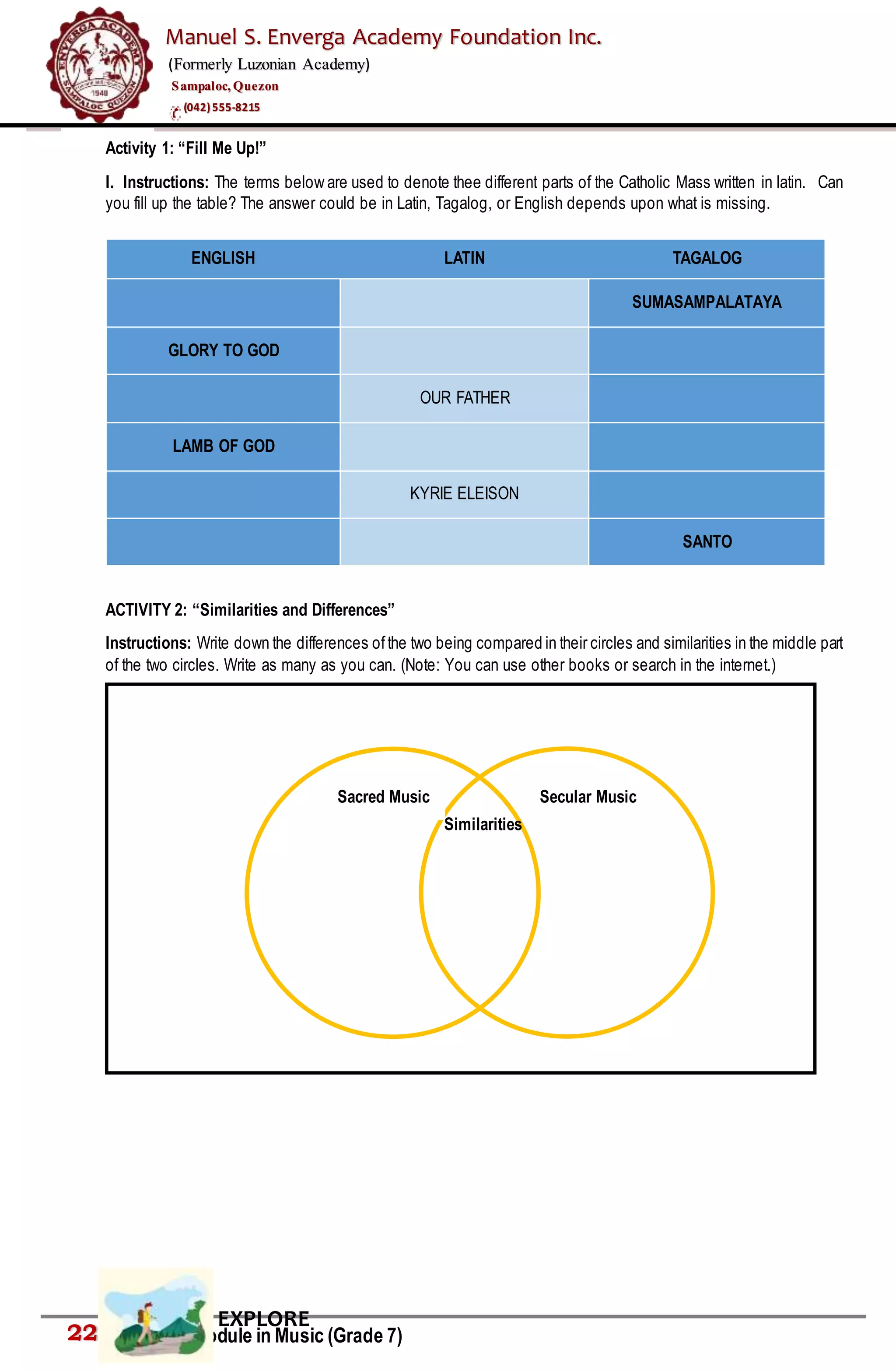 Music 7 Module (1 st quarter) | DOCX
