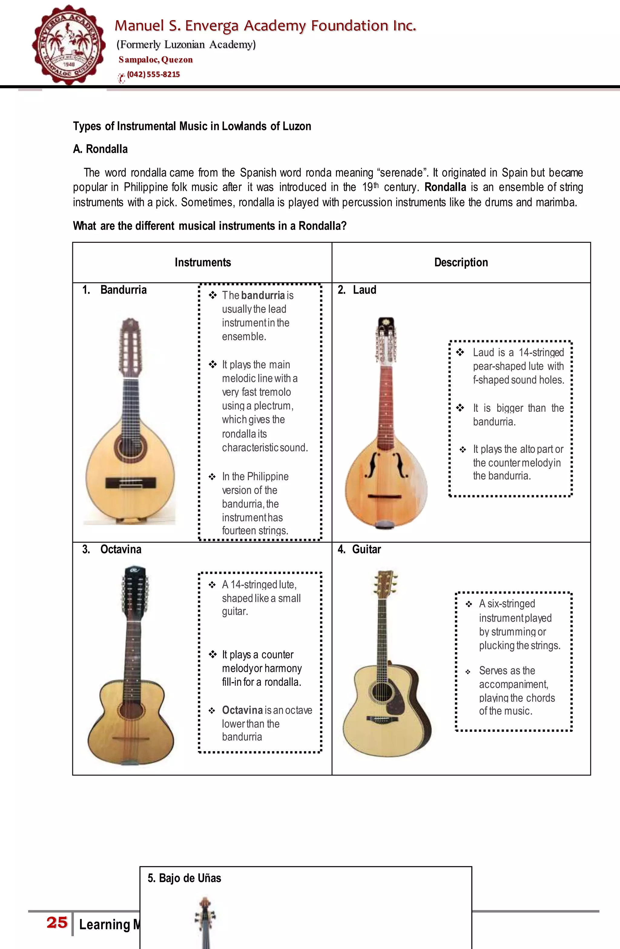 Music 7 Module (1 st quarter) | DOCX
