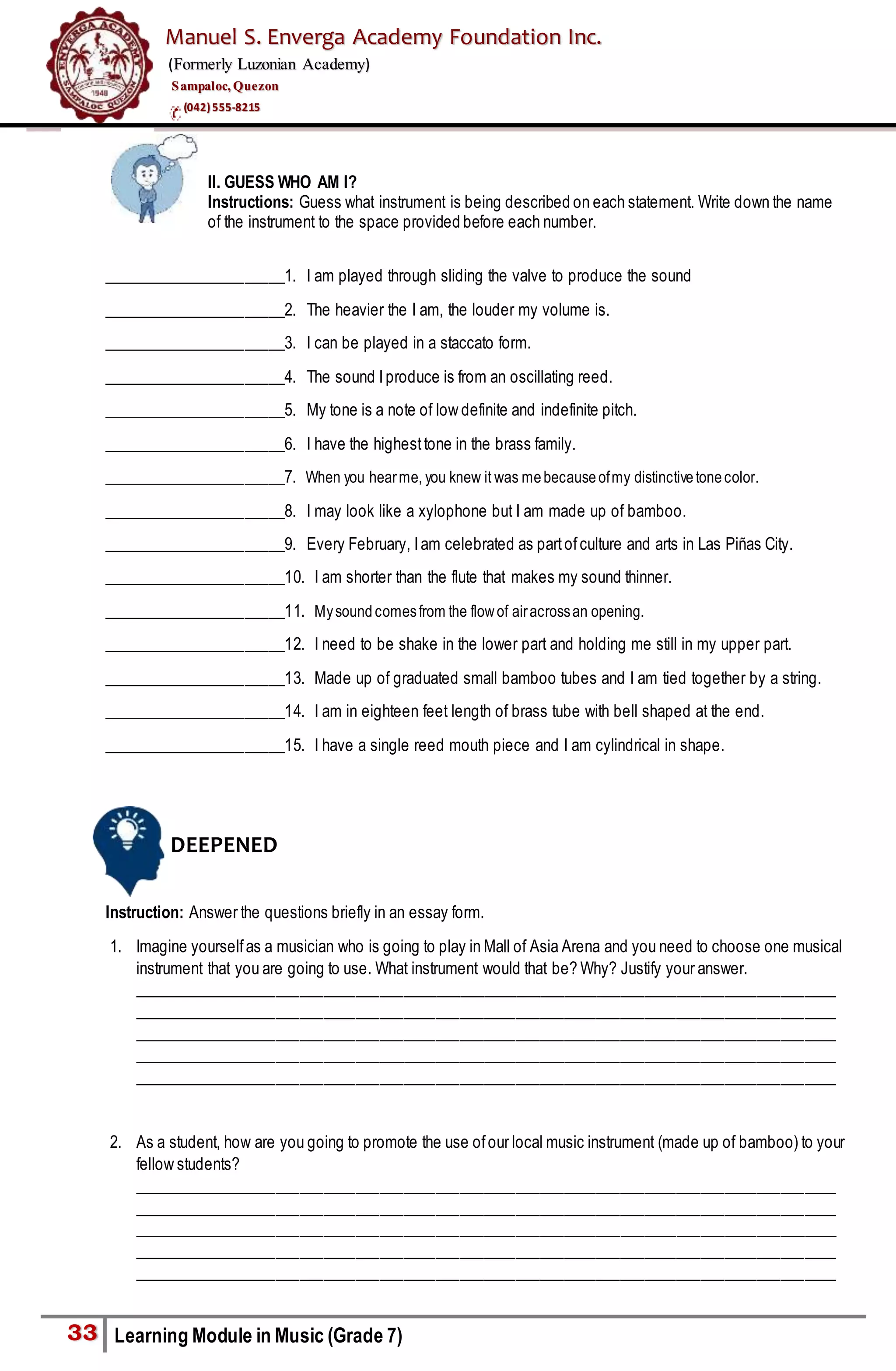 Music 7 Module (1 st quarter) | DOCX