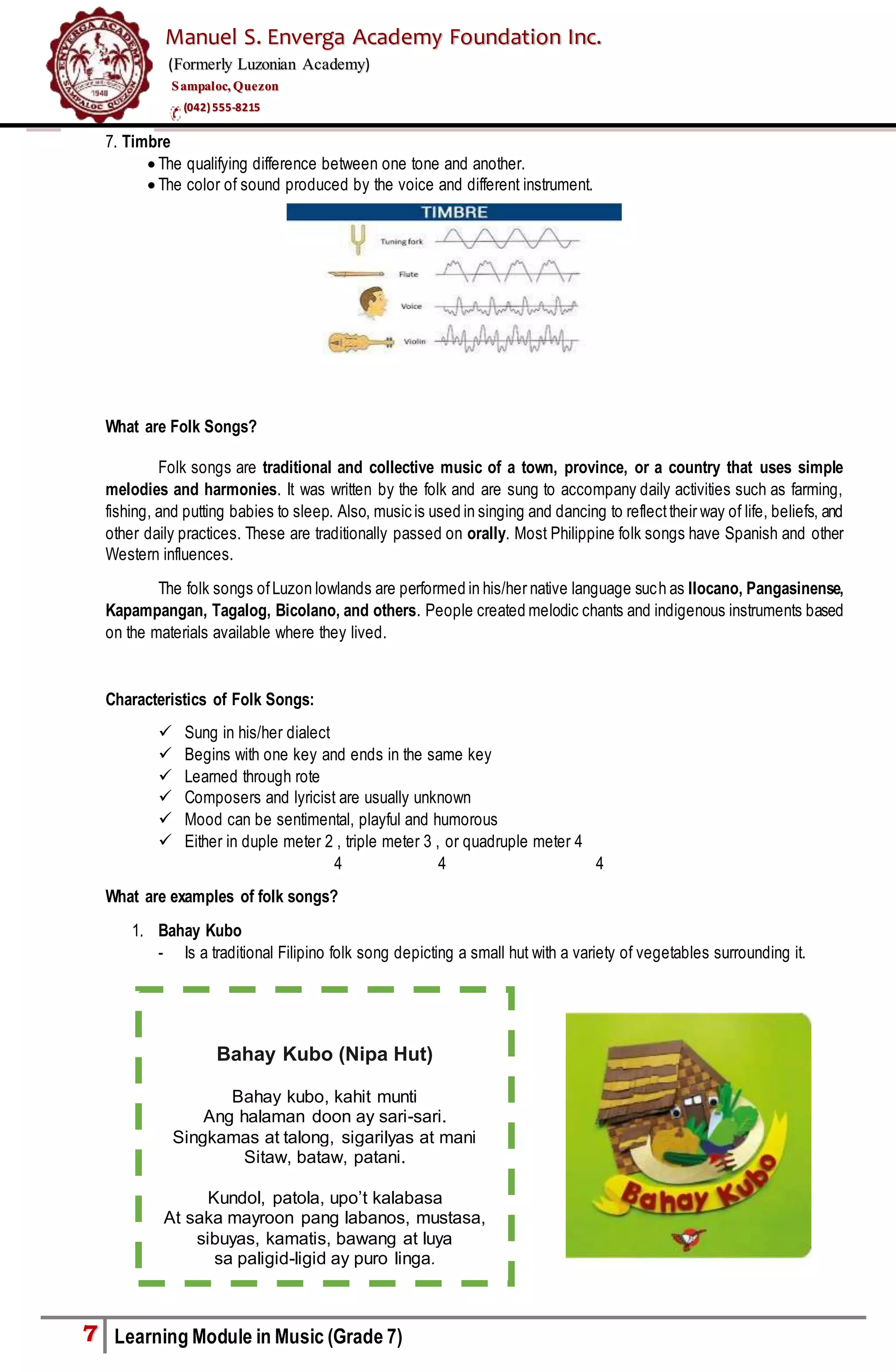 Music 7 Module (1 st quarter) | DOCX