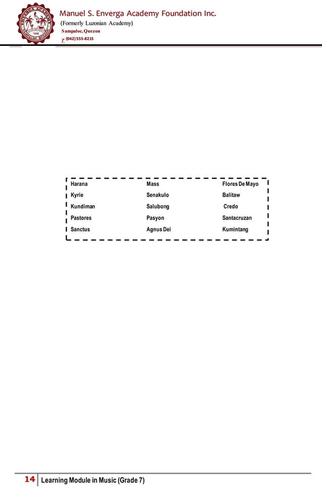 Music 7 Module (1 st quarter) | DOCX | World/International Music | Music