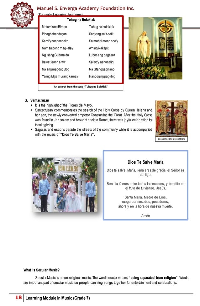 Music 7 Module (1 st quarter) | DOCX | World/International Music | Music