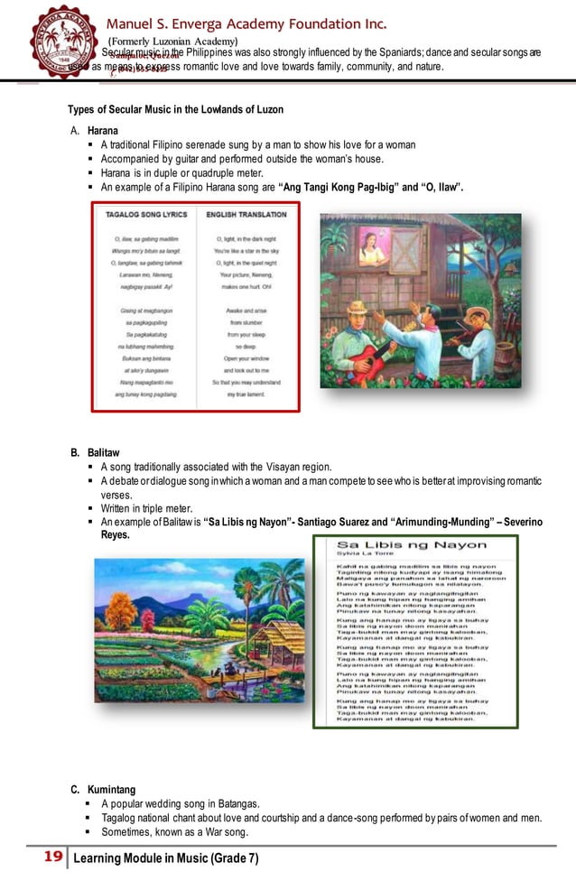 Music 7 Module (1 st quarter) | DOCX | World/International Music | Music