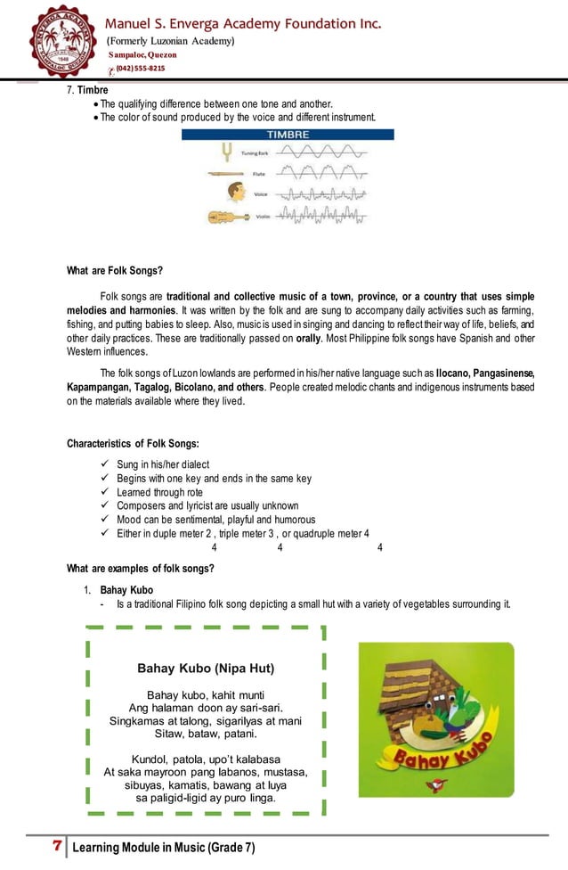 Music 7 Module (1 st quarter) | DOCX | World/International Music | Music