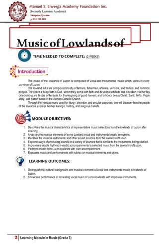 Music 7 Module (1 st quarter) | PDF