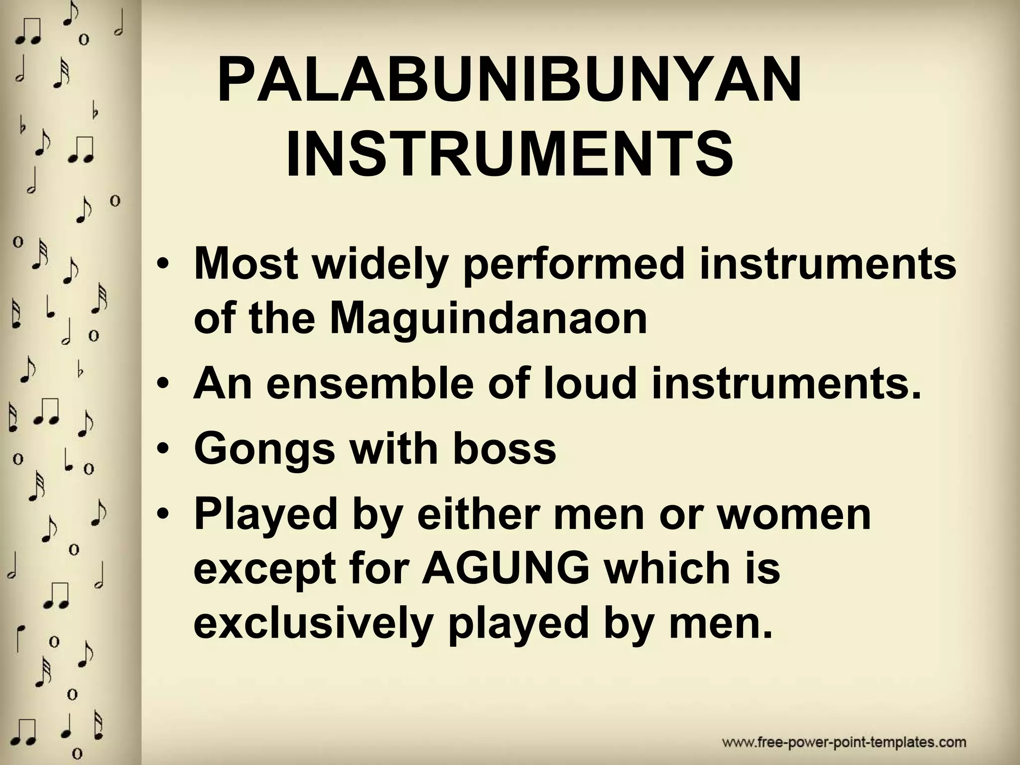 Music 7 lesson #1 palabunibunyan ensemble | PPTX