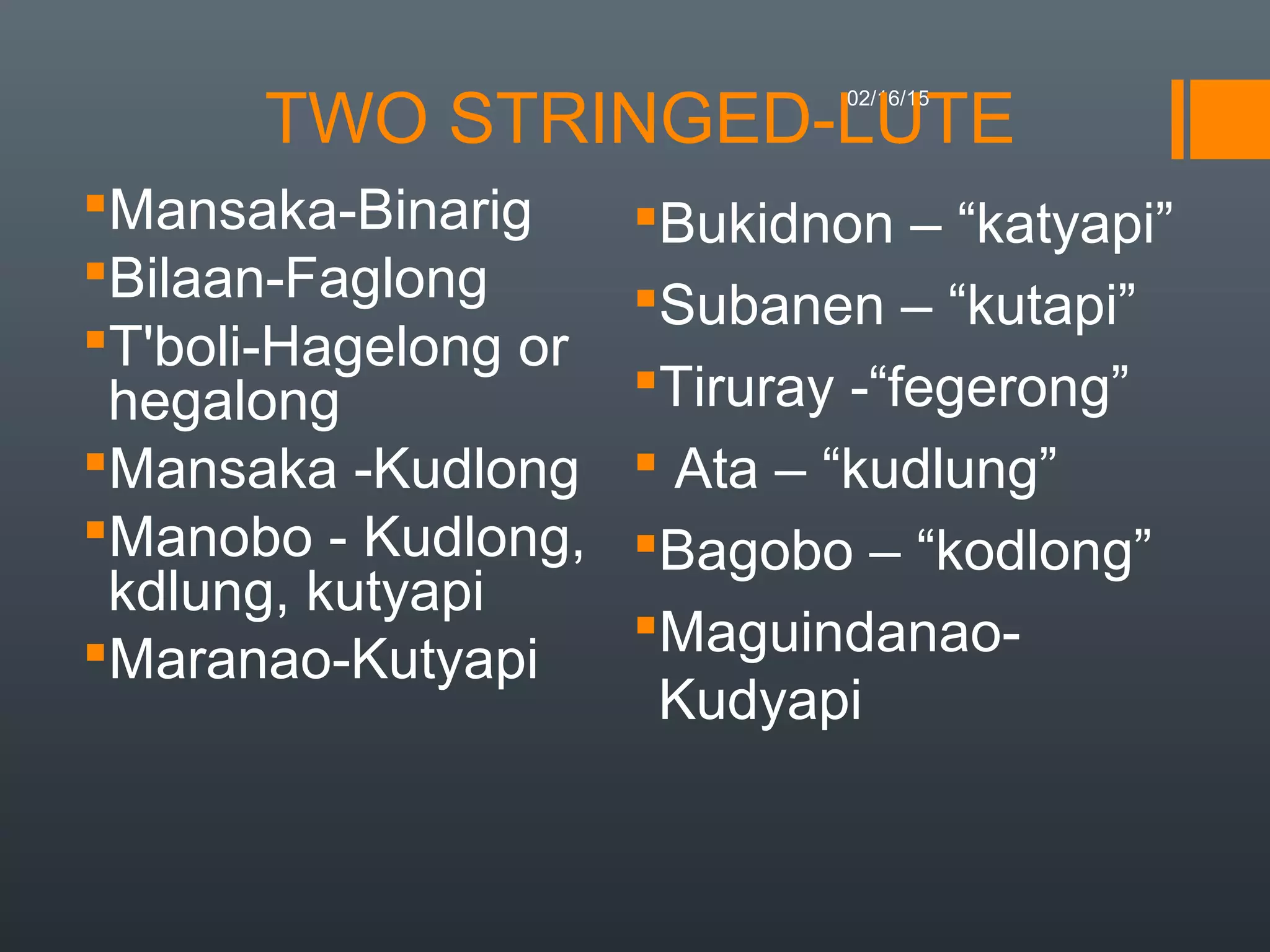 Music 7 lesson #3 other instruments of mindanao | PDF