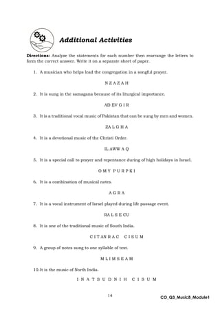 MUSIC8 quarter 3 grade 8 south asia module 1 | PDF