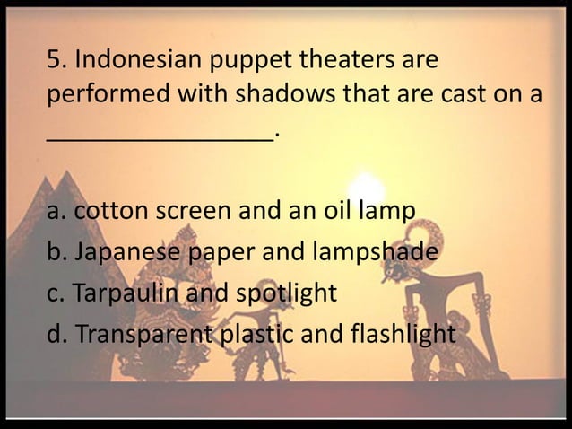 Music 8 lesson #1 wayang kulit | PDF
