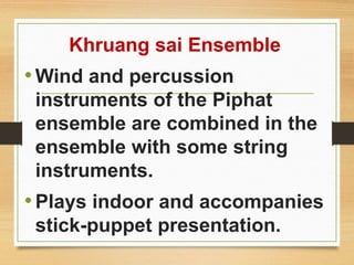 Music 8 lesson #2 music of thailand | PPTX | Music | Entertainment