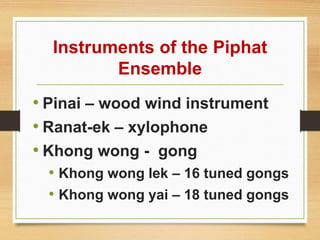 Music 8 lesson #2 music of thailand | PPTX | Music | Entertainment