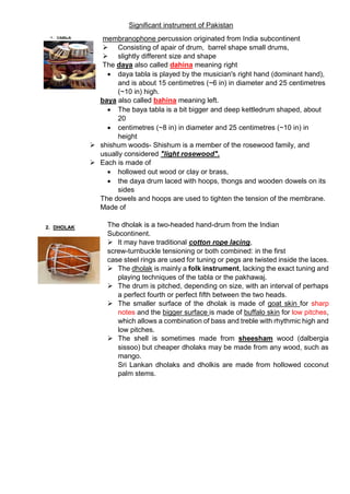 Meddle East ( Introducing Musical Instrument of Pakistan) | PDF