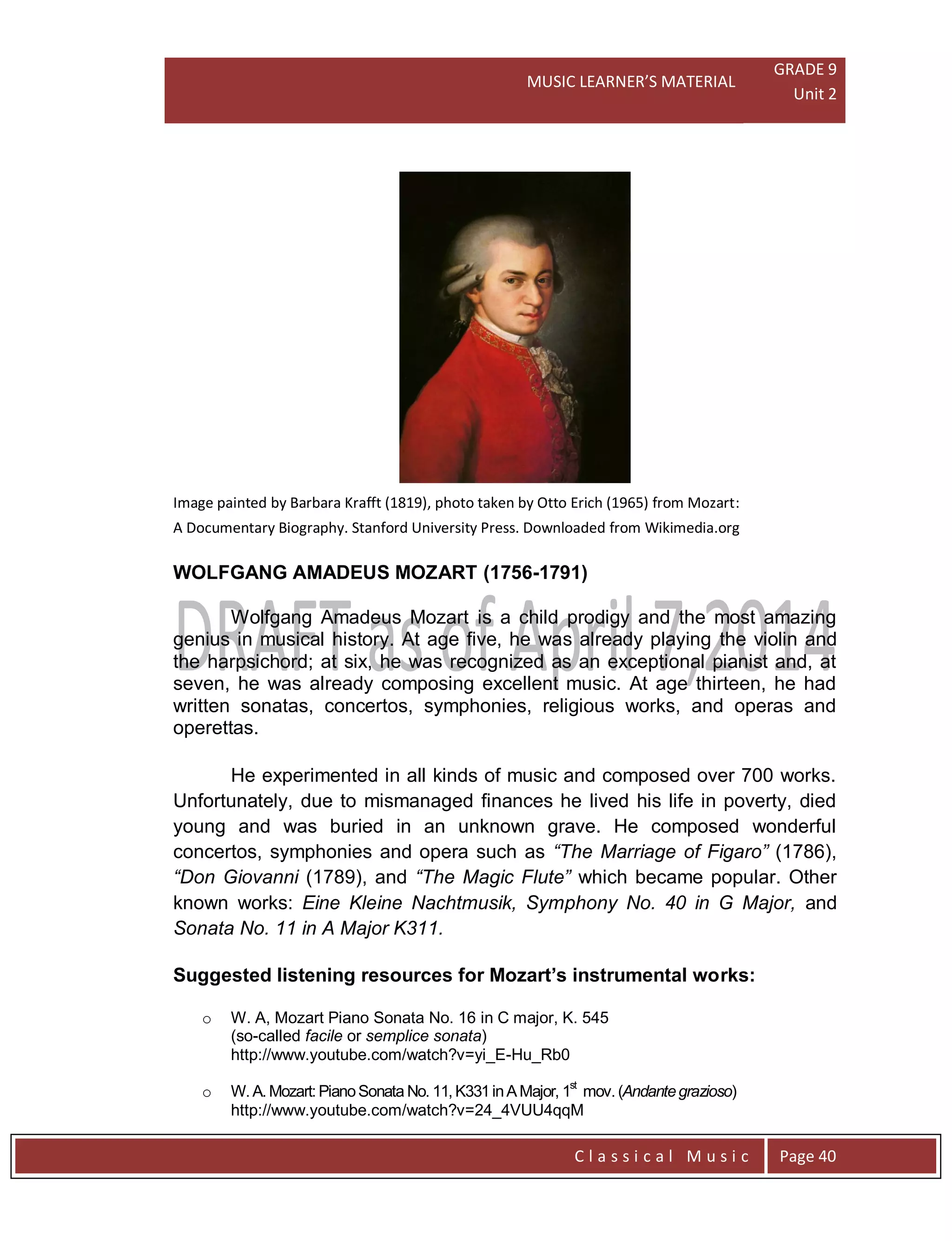 MAPEH Music Grade 9 | PDF