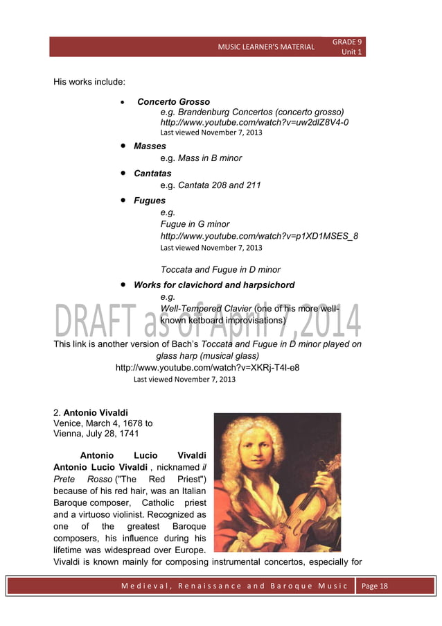 MAPEH Music Grade 9 | PDF