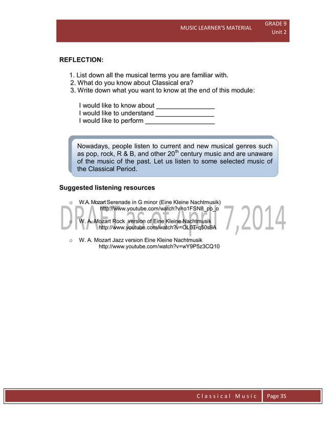 MAPEH Music Grade 9 | PDF