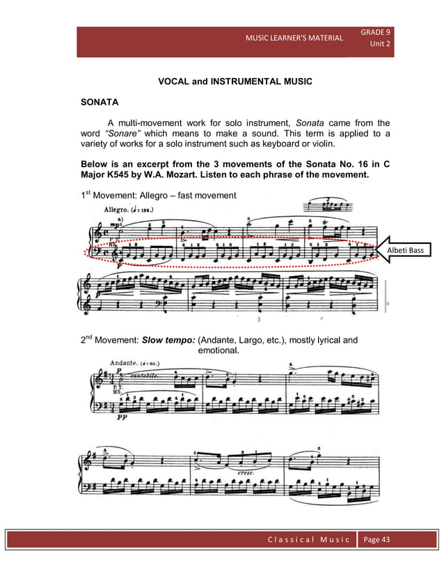 MAPEH Music Grade 9 | PDF