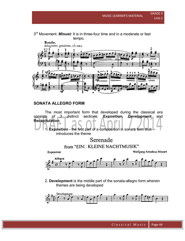 MAPEH Music Grade 9 | PDF