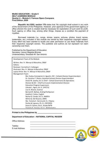 MUSIC 9 Q4 SLM2.pdf FOR YOUR REFERENCE ONLY | PDF