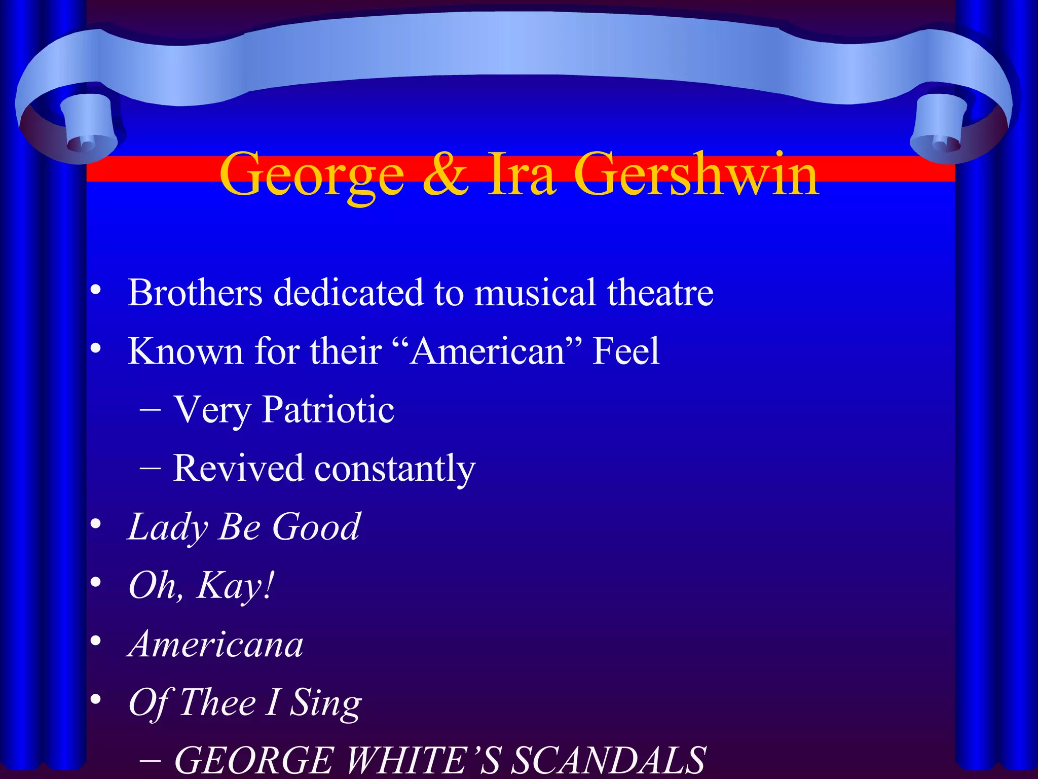 Musical Theatre History | PPT