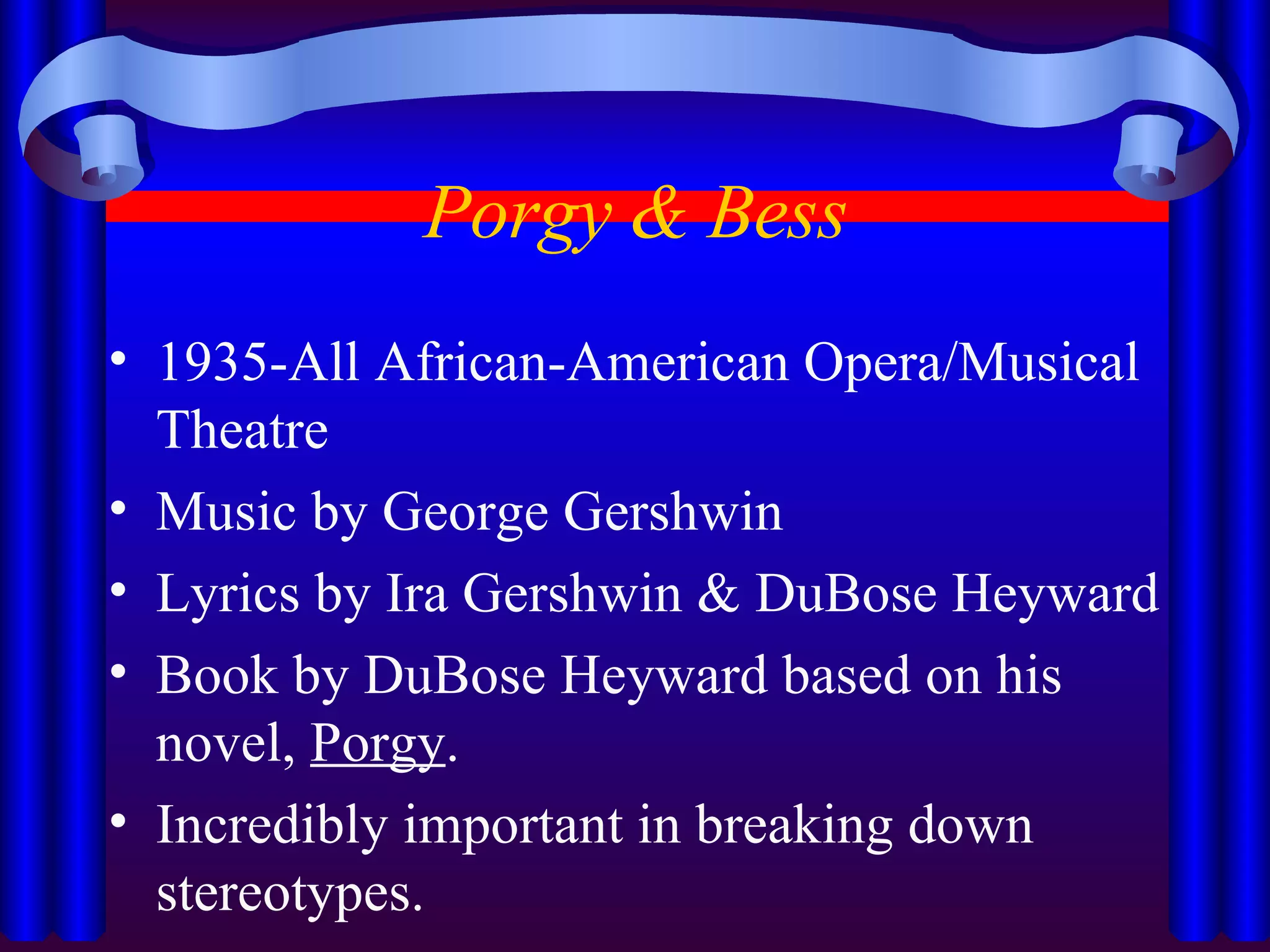 Musical Theatre History | PPT