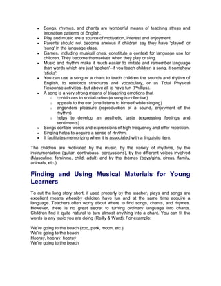 Musical activities for young learners (1) | DOCX | Children\'s Music ...
