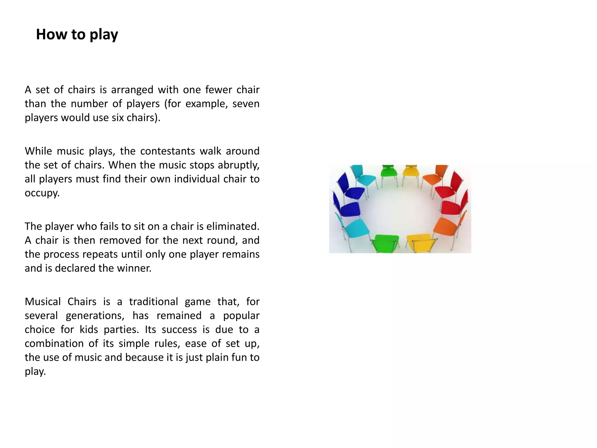 Musical chairs presentation | PPTX