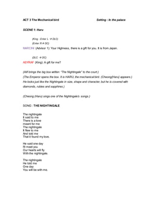 The Nightingale Musical drama script | DOCX