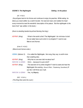 The Nightingale Musical drama script | DOCX