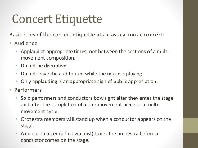 Musical Ensembles and Attending Concerts