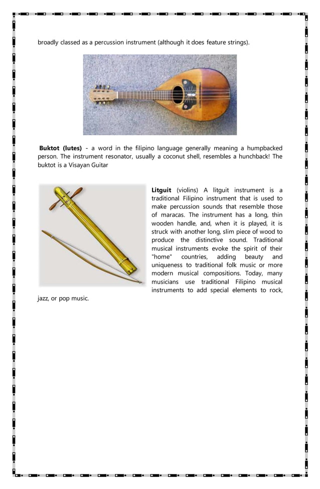 Musical instrument in mindoro palawan and visayas | DOCX | Music ...