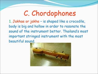 Musical instrument of thailand | PPT | Music | Entertainment