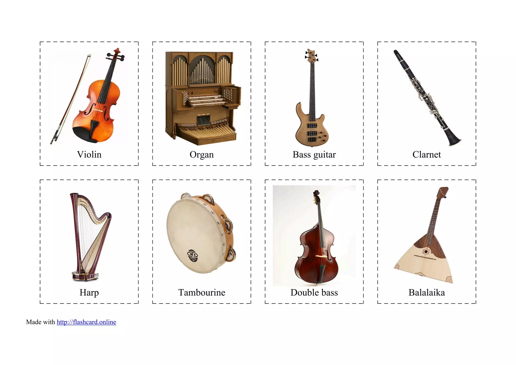 32 Flashcards of Musical instruments | PDF
